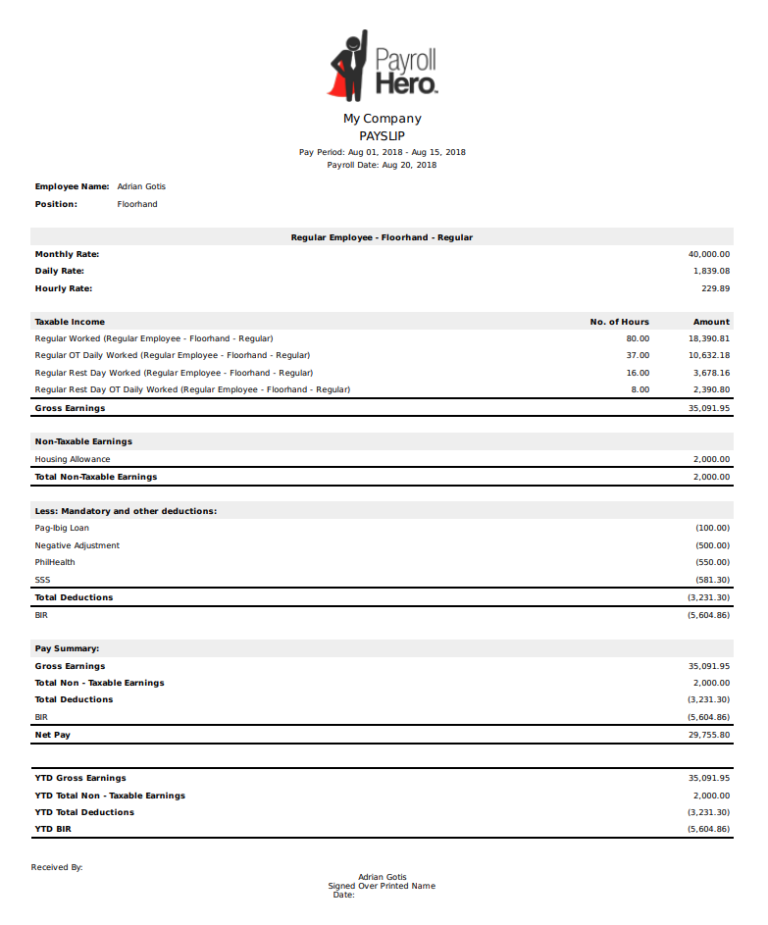 PayrollHero New Payslip Templates